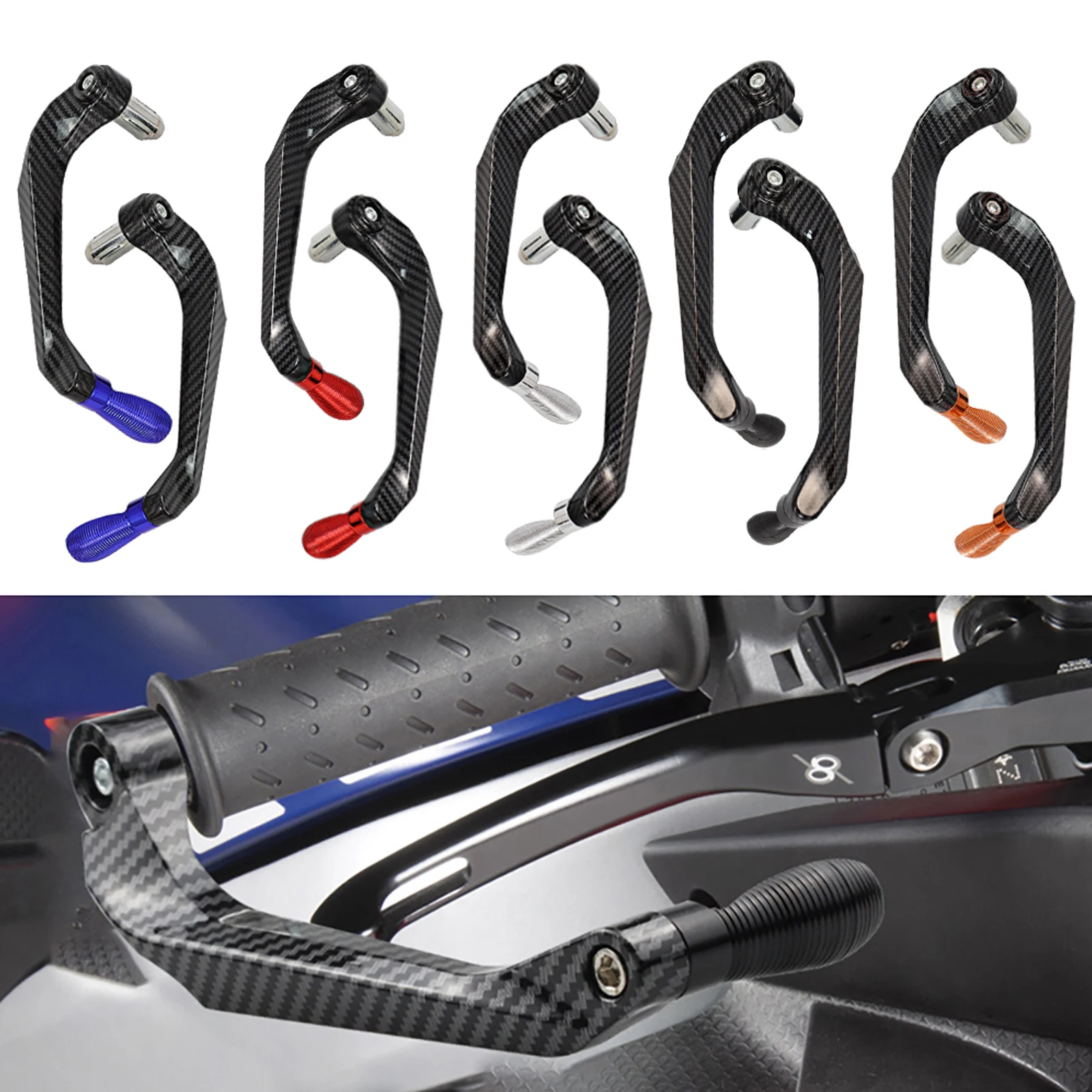 5Colors-Motorcycle-CNC-Aluminum-Handlebar-Brake-Clutch-Lever-Hand-Guard ...