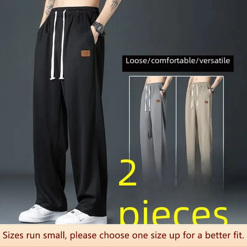 Loose Spring Summer Long Pants Men Trendy Harley Casual Pants Mid-waist ...