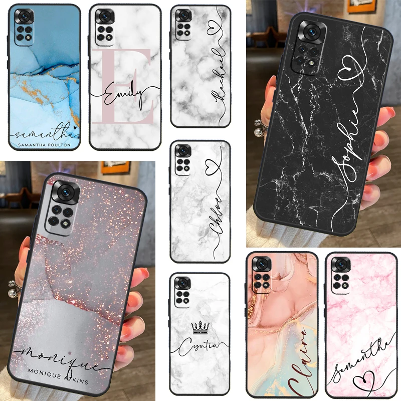 Personalised Marble Customized Name For Xiaomi Redmi 10C 9C 12C 10A 9T ...