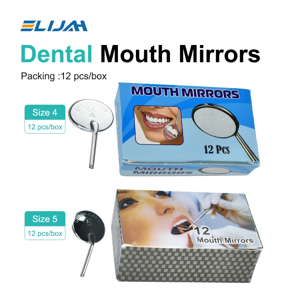 12Pcs-Box-Dental-Stainless-Steel-Dental-Mouth-Mirror-4-5-Anti-Fog-Front-Surface-Dentistry ...