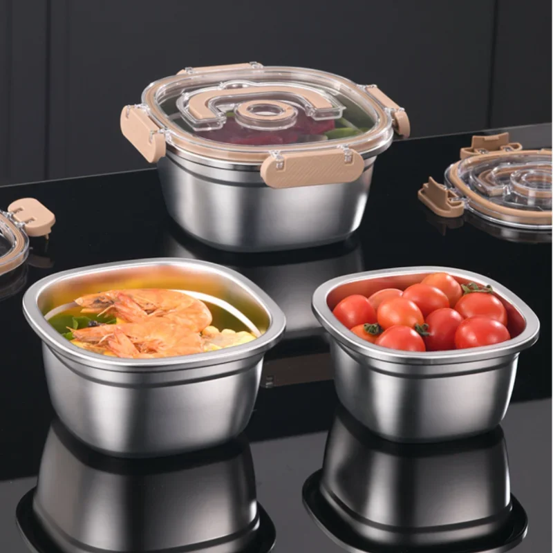 304-Stainless-Steel-Crisper-Box-Sealed-and-Timed-Food-Storage ...