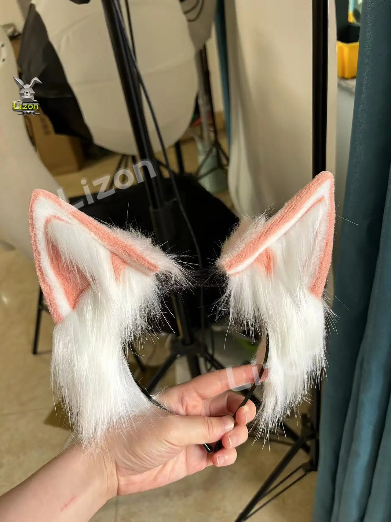 Anime Girl With White Wolf Ears And Tail