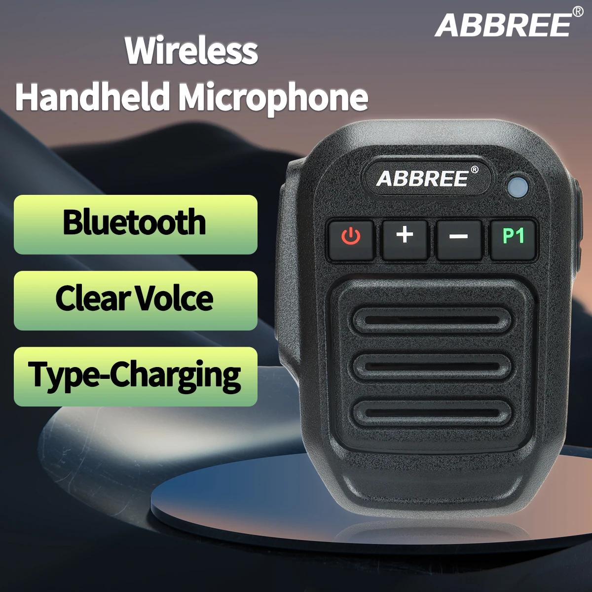 ABBREE-Walkie-Talkie-Wireless-Bluetooth-Handheld-Speaker-Mic-Shoulder ...