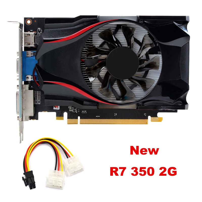 Amd Video Card R7 350 2g Gddr5 Desktop Graphics Card With Power Cable ...