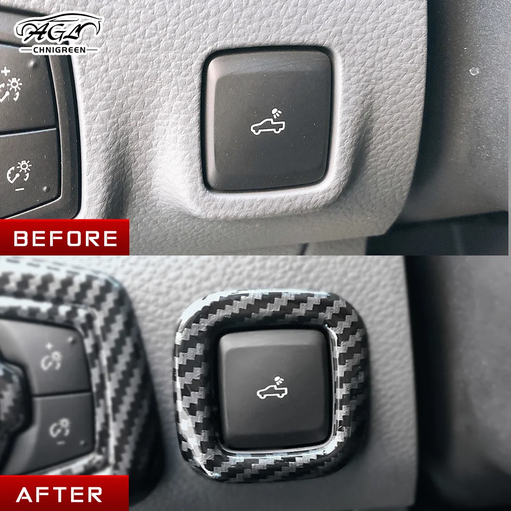Carbon Fiber Color Car Rear Boot Light Switch Frame Covers Trim ...