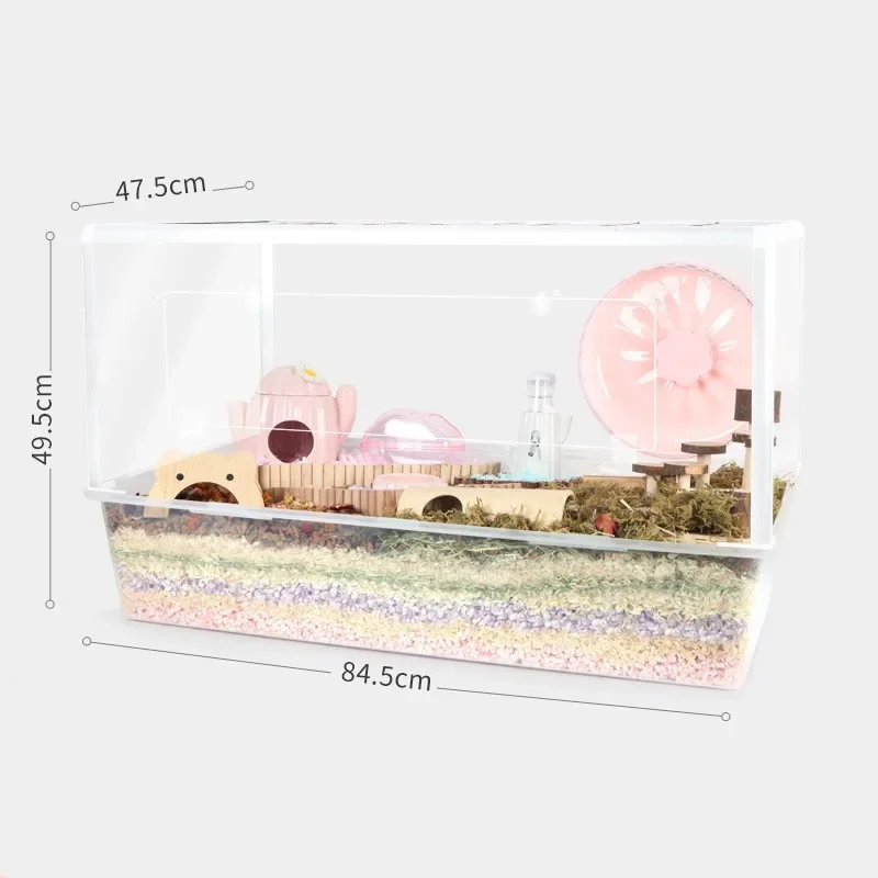 Hamster-Cage-Double-layer-Basic-Cage-Transparent-Acrylic-Golden-Wire ...