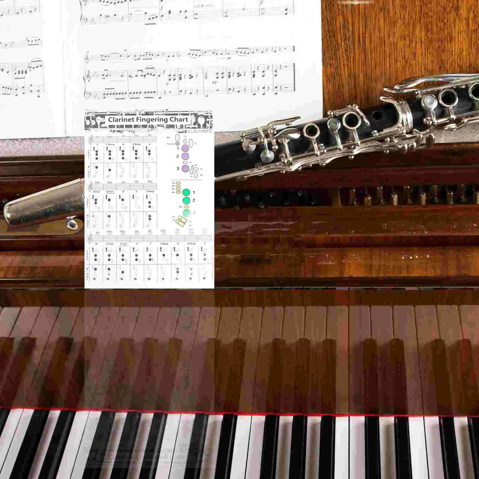 Clarinet Chord Score Fingering Diagram Learning Guide Poster Chart for ...