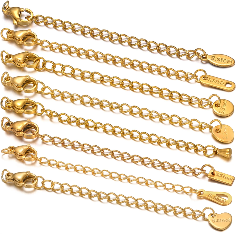 10pcs-Stainless-Steel-18K-PVD-Gold-Extension-Extended-Tail-Chains ...
