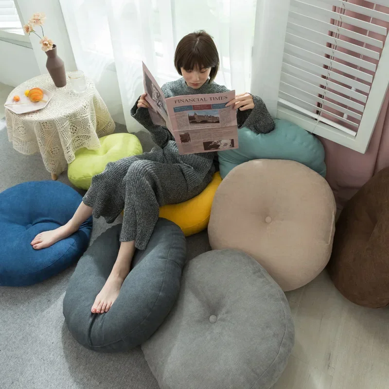 Simple-Japanese-style-Futon-Thickened-Cushion-chair-Cushion-Round ...