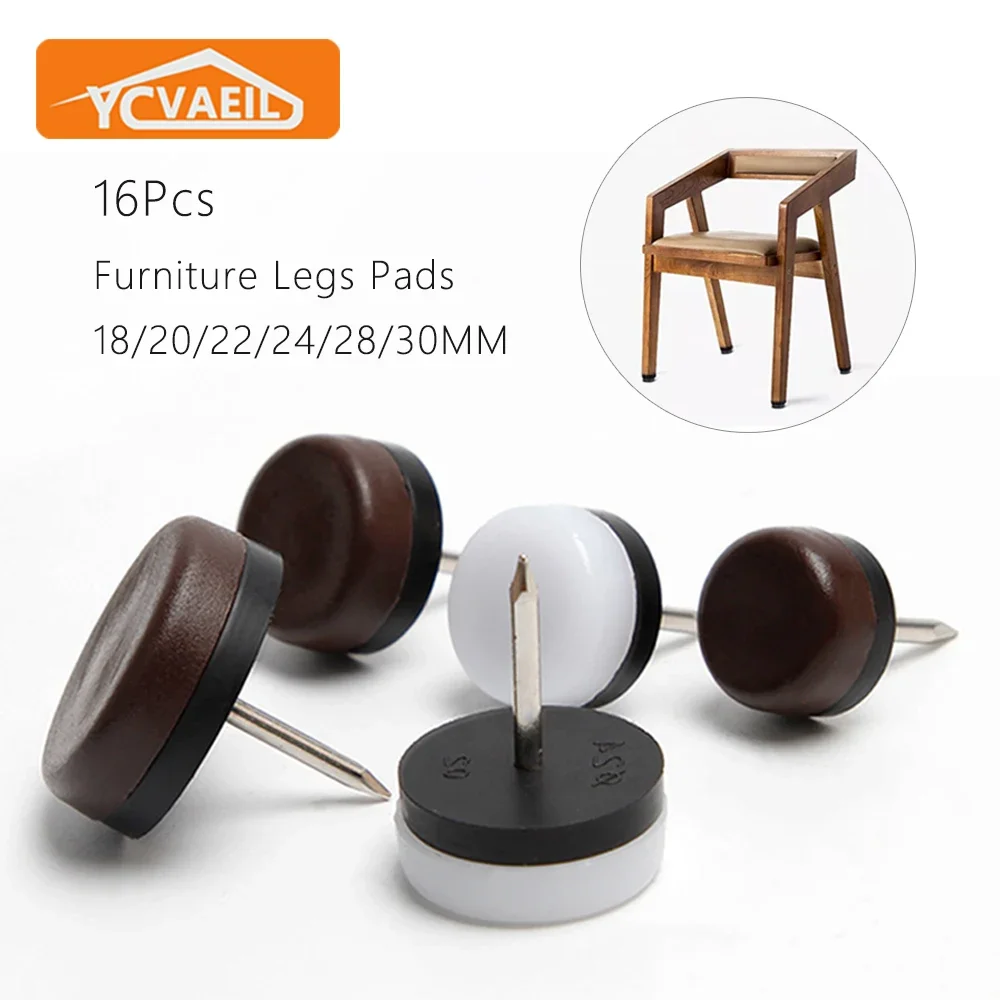 16PCS-Chair-Table-Furniture-Legs-Pads-Brown-Plastic-Rubber-Feet-Mat ...