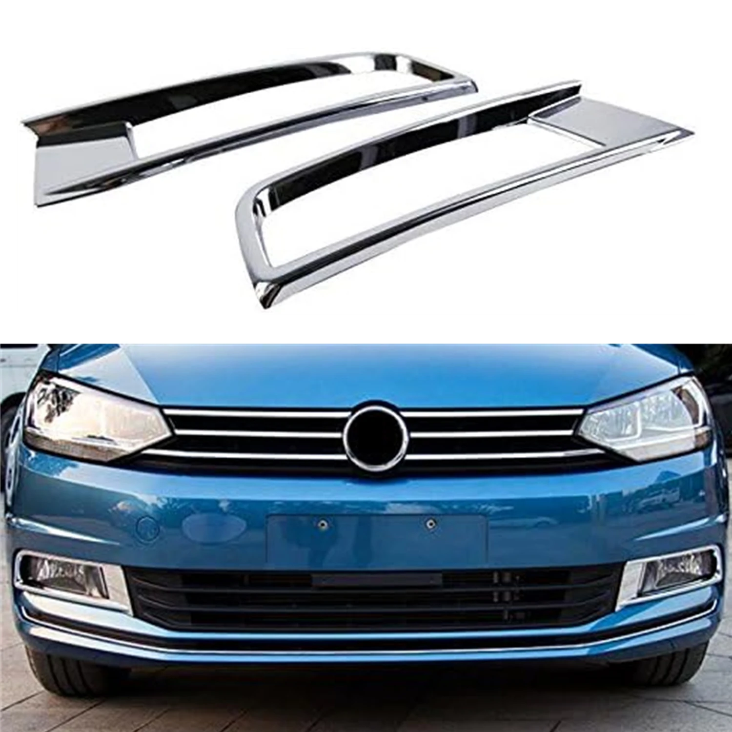 For VW Volkwasgen Touran MK2 2016-2021 Chrome Exterior Front Fog Light ...