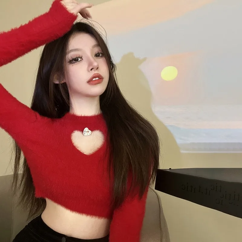 Autumn-Women-Hollow-Out-Sweaters-Sexy-Ladies-Solid-Tops-Expose-Navel ...