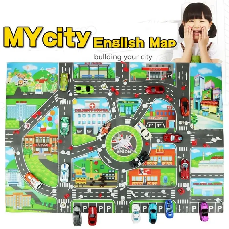 Portable-Car-City-Scene-Traffic-Highway-Map-Play-Mat-Educational-Toys ...