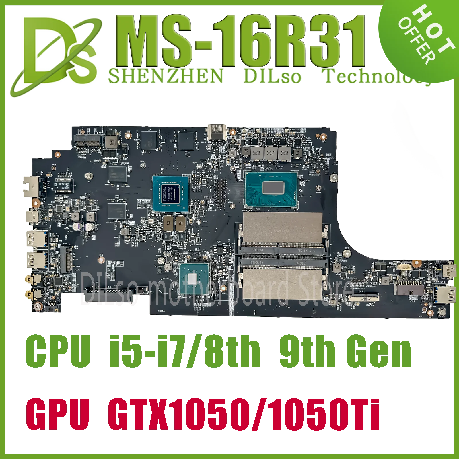 KEFU-MS-16R31-Mainboard-For-MSI-GF63-9SC-MS-16R3-Laptop-Motherboard-W ...