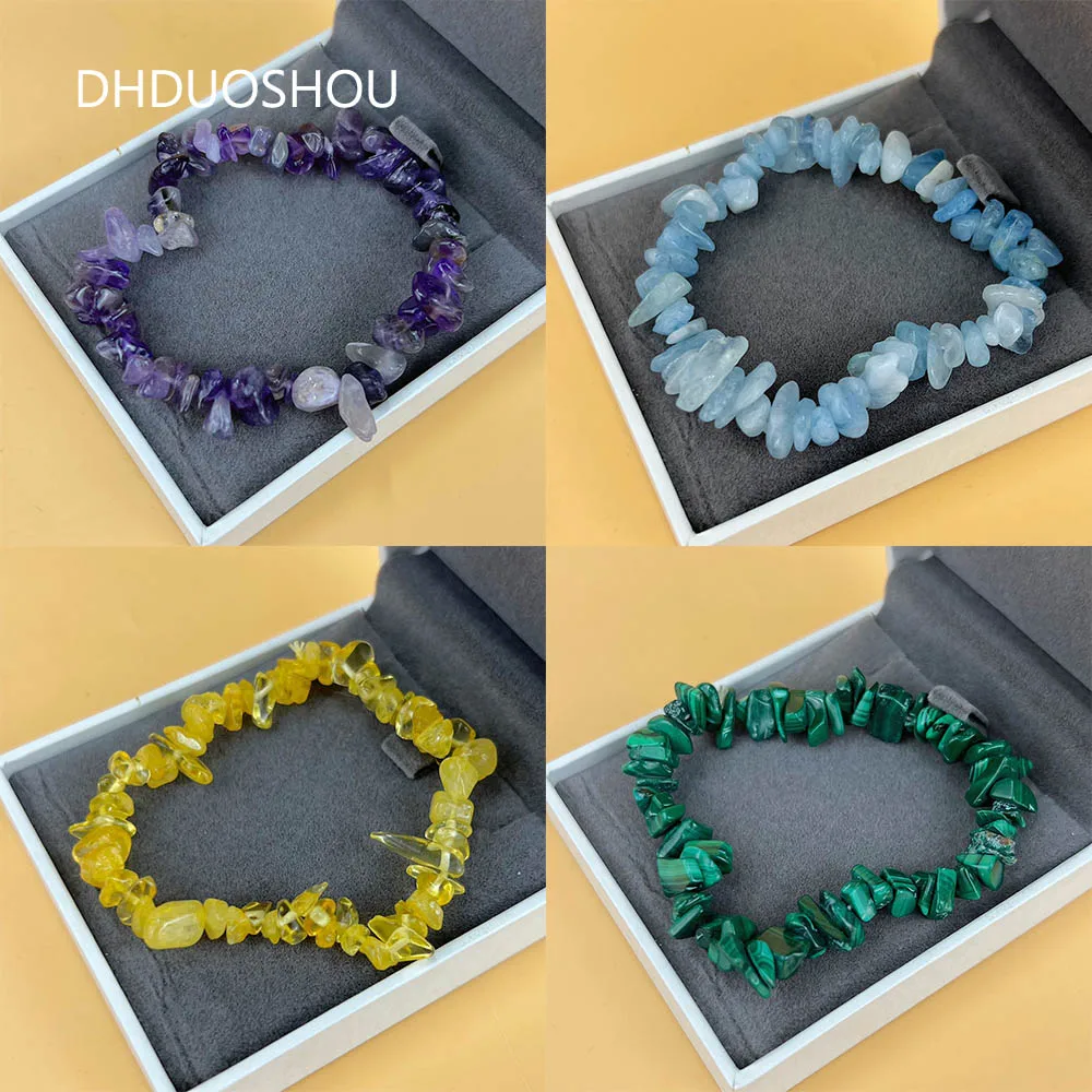 Natural-Crystal-Bracelet-Real-Genuine-Gemstone-Jewelry-Gravels-Pebbles ...