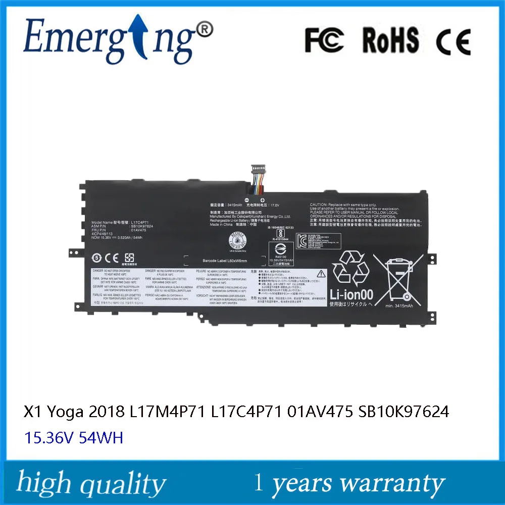 15-36V-54Wh-Laptop-Battery-L17C4P71-for-Lenovo-ThinkPad-X1-Yoga-3rd-Gen ...