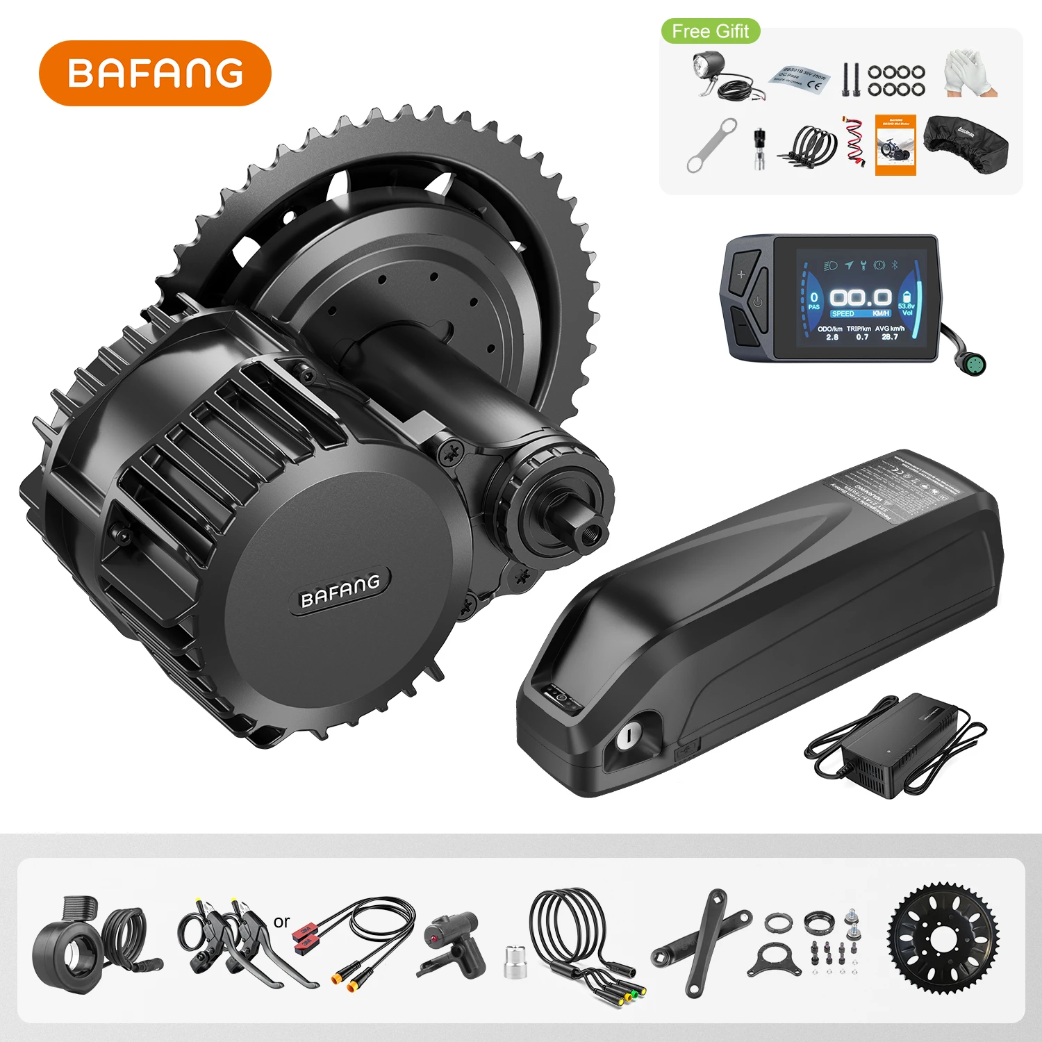 Bafang G320 1000w Mid Drive Kit Bbs03 Hd 52v 48v Motor With Downtube ...