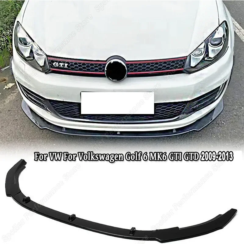 For-Volkswagen-VW-Golf-6-MK6-GTI-GTD-Front-Bumper-Lip-Spoiler-Splitter ...