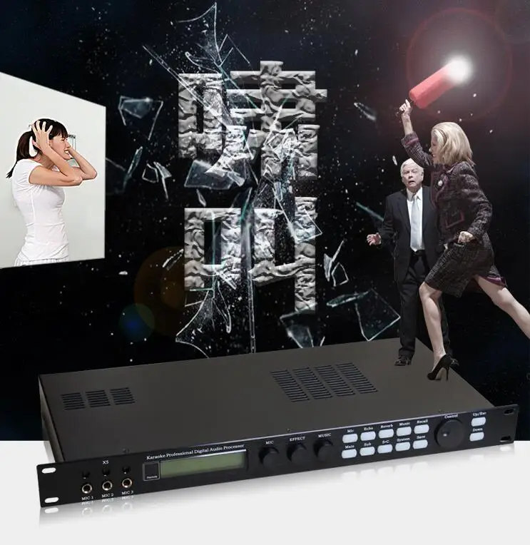 X5 Kara OK.KTV digital preamplifier effector professional audio processor Equalizer mixer anti ...