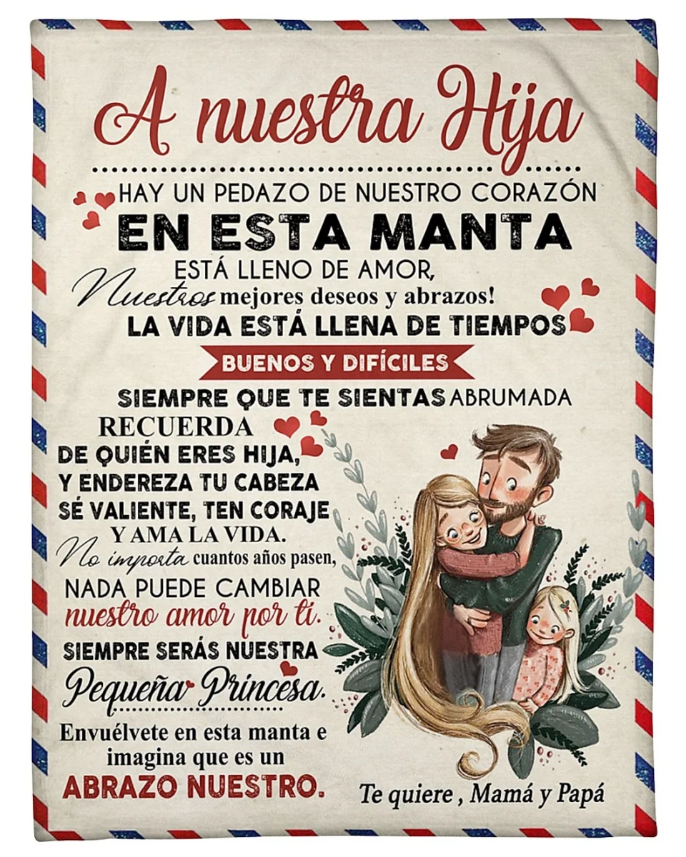 Manta-de-lana-fina-Para-Hija-de-mam-y-pap-manta-con-estampado-de-letras ...