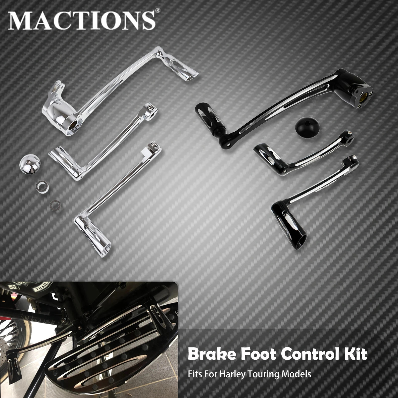 Motorcycle-Foot-Control-Kit-Heel-Toe-Shift-Lever-W-Shifter-Peg-Brake ...