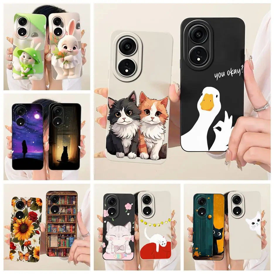 For Oppo A1 Pro 5G Case PHQ110 Cute Cat Duck Cartoon Cover Shockproof ...