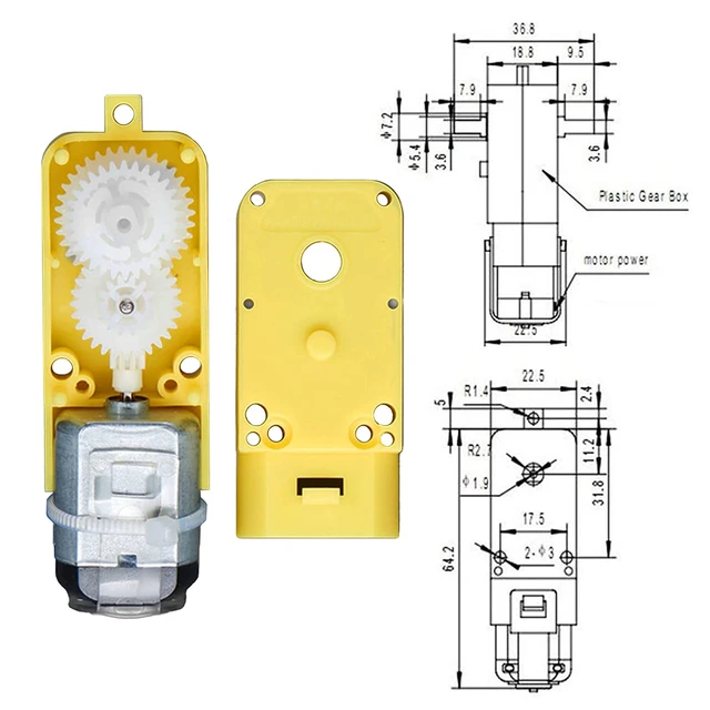 AEDIKO Sets TT Motor DC 3-6V Gearbox Motor Dual Shaft, 48% OFF
