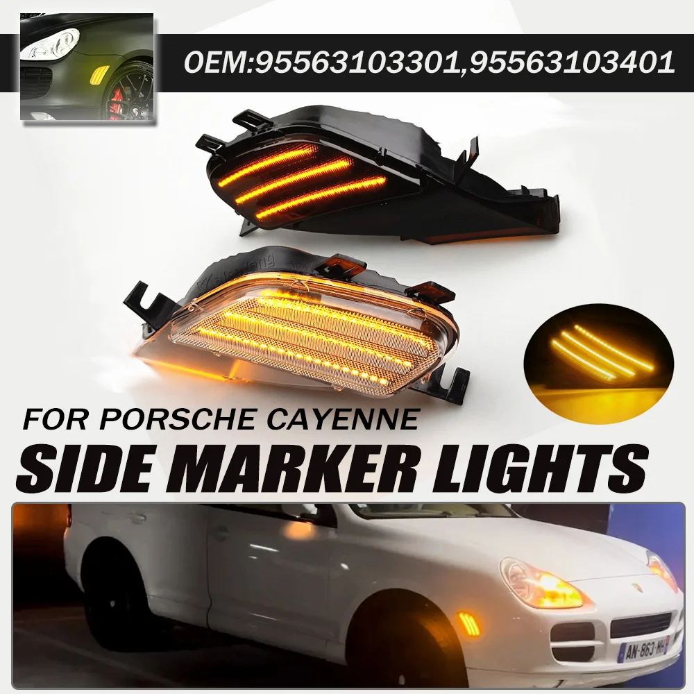 2PCS Dynamic LED Side Marker Light Amber Best Quality Turn Signal ...