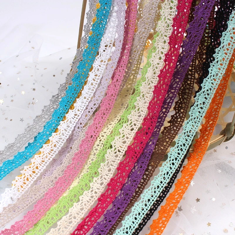 (2Yards/roll) White Beige Embroidered Cotton Lace Ribbons Net Fabric ...