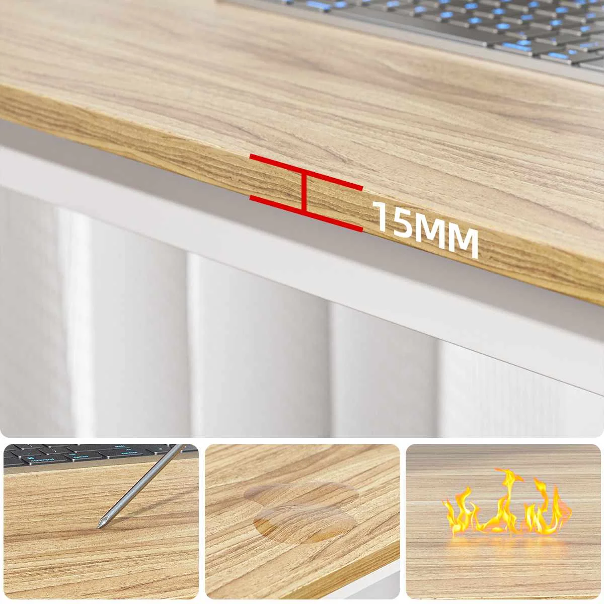 110 x 60cm Modern Office Desk Computer Table Laptop Study Table Metal ...