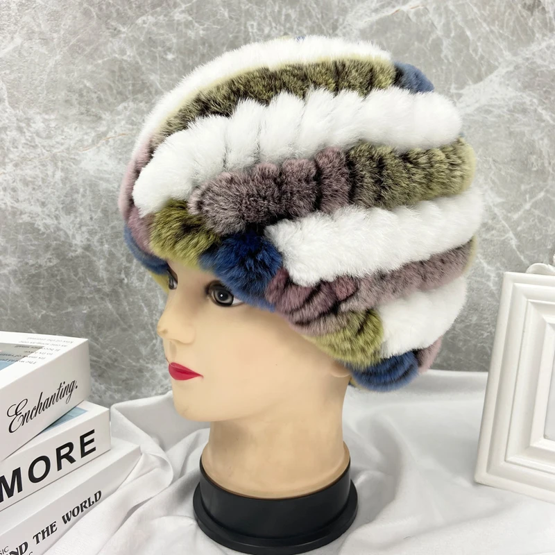 New Winter Rabbit Fur Hat Women Stylish Warm Thick Classic Hot Beanies ...
