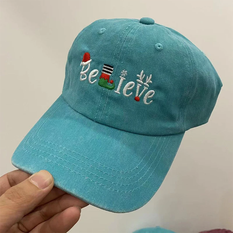New-Embroidery-Believe-Christmas-Baseball-Cap-Outdoor-Casual-Unisex ...