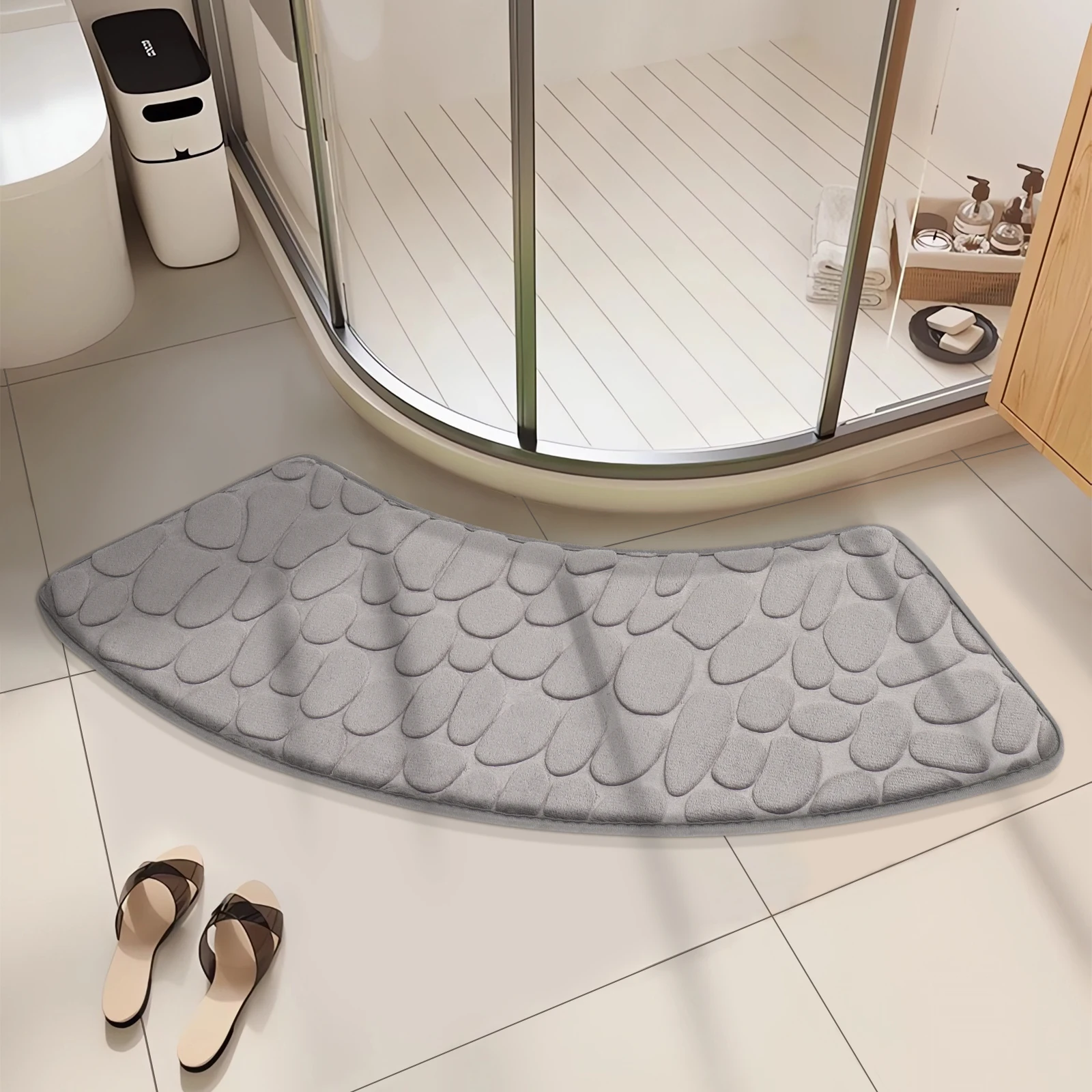 Luxury-Curved-Bath-Rug-Non-Slip-Soft-Absorbent-Fanned-Shower-Mats ...
