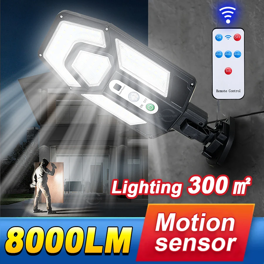 NEW-8000LM-Outdoor-Solar-Lamps-Motion-Sensor-Solar-Lights-Sunlight ...