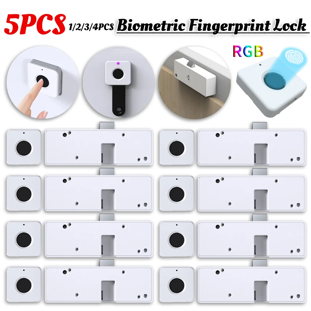 1-5pc-Biometric-Fingerprint-Lock-Smart-Door-Table-Lock-Drawer-Electric ...