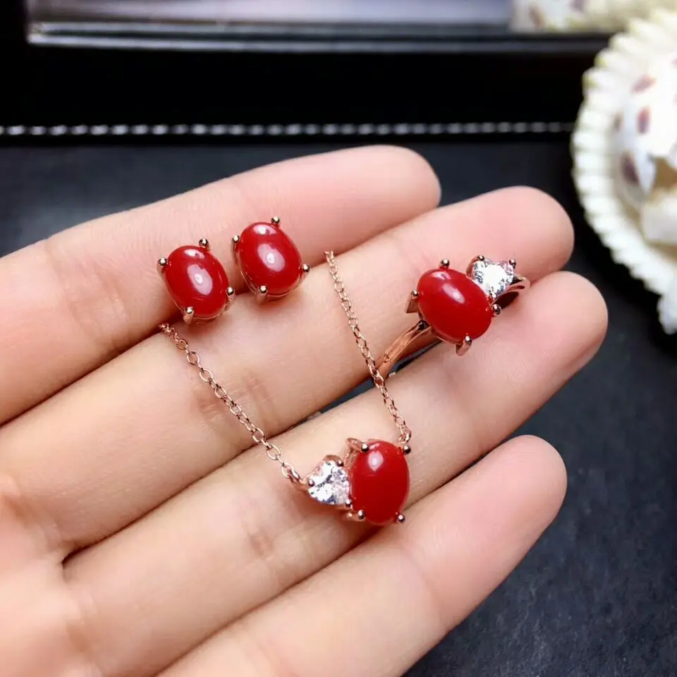 MeiBaPJ-Natural-Red-Coral-Gemstone-Fine-Wedding-Jewelry-Sets-for-Women-925-Pure-Silver-Earrings ...