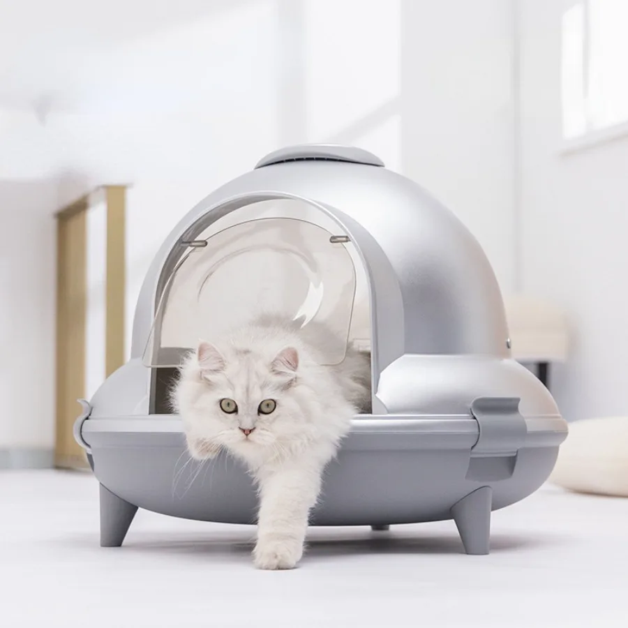 Large-Kitten-Nordic-Enclosed-Litter-Boxes-Cats-Shawol-Splash-Guard-Easy ...