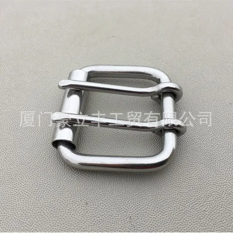 Stainless-Steel-Double-Pin-Buckle-Solid-Cowboy-Belt-Hardware-Roller ...