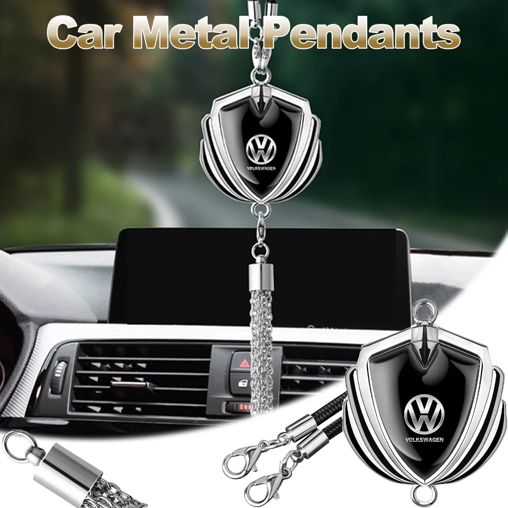 1PCS-New-Sliver-Metal-Car-logo-Pendant-Auto-Interior-Rearview-Mirror ...