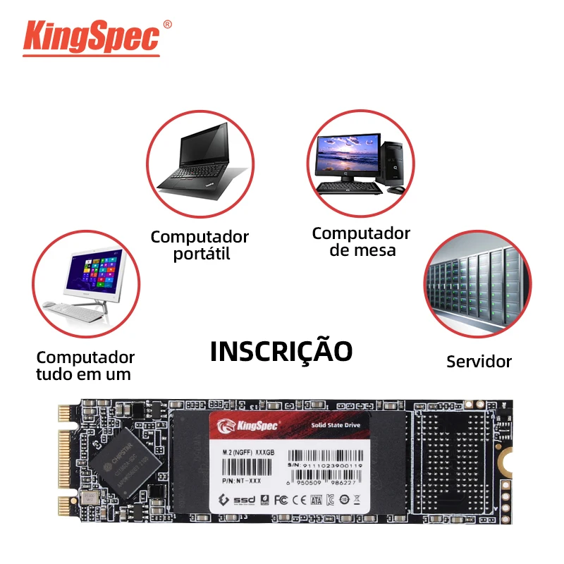M.2 M2 2280 SSD Kingspec SATA 128gb 256 gb 512gb 1TB HDD 120g 240g SSD NGFF 2242 milímetros 2TB ...