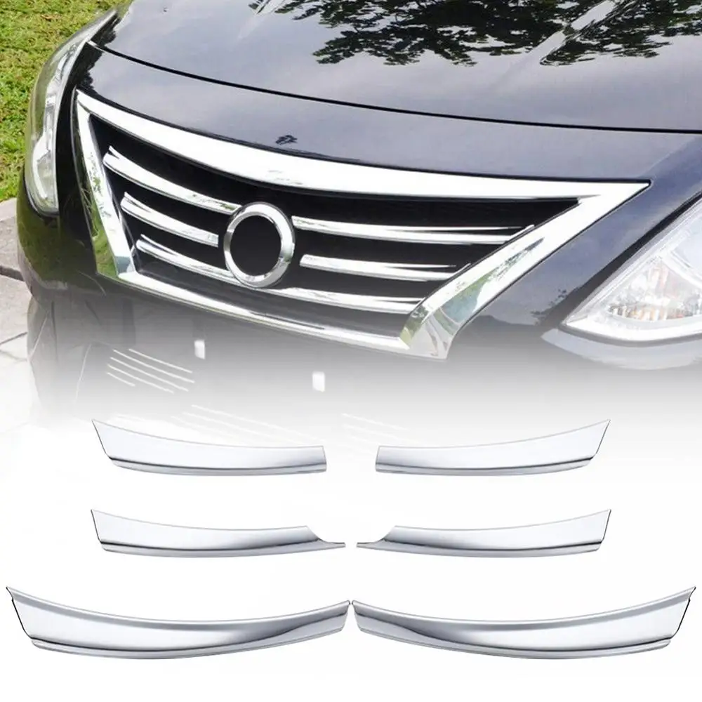 6Pcs-Car-Front-Mesh-Grille-Head-Bumper-Cover-Trim-for-Nissan-Sunny ...