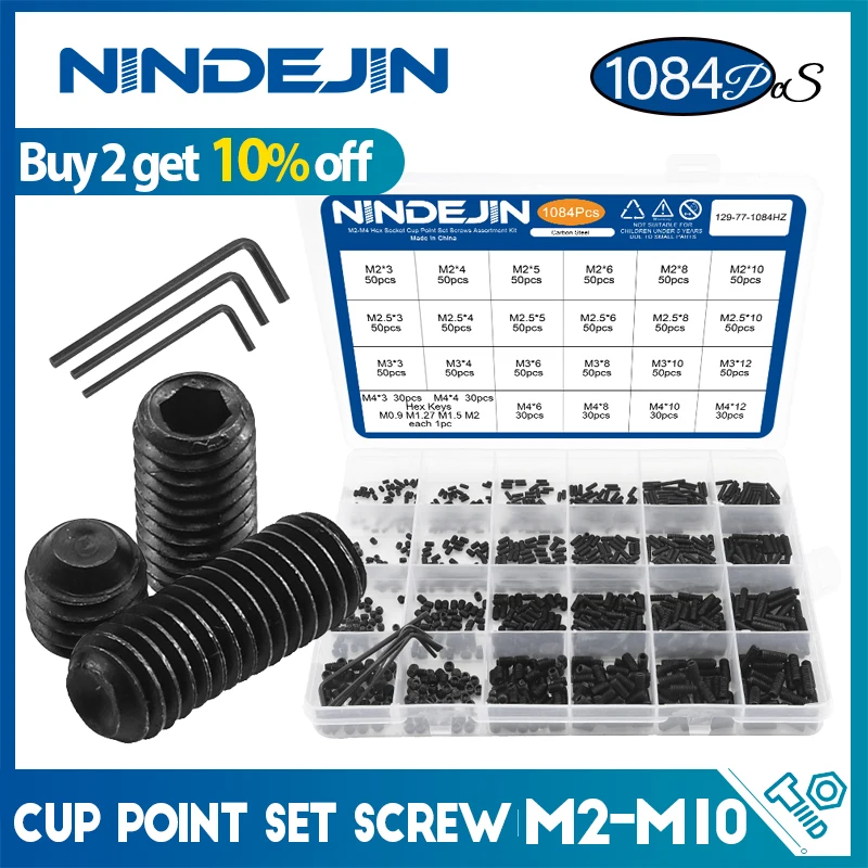 Nindejin-Sechs-kant-buchse-Cup-Point-Stellschraube-m2-m2-5-m3-m4-m5-m6 ...