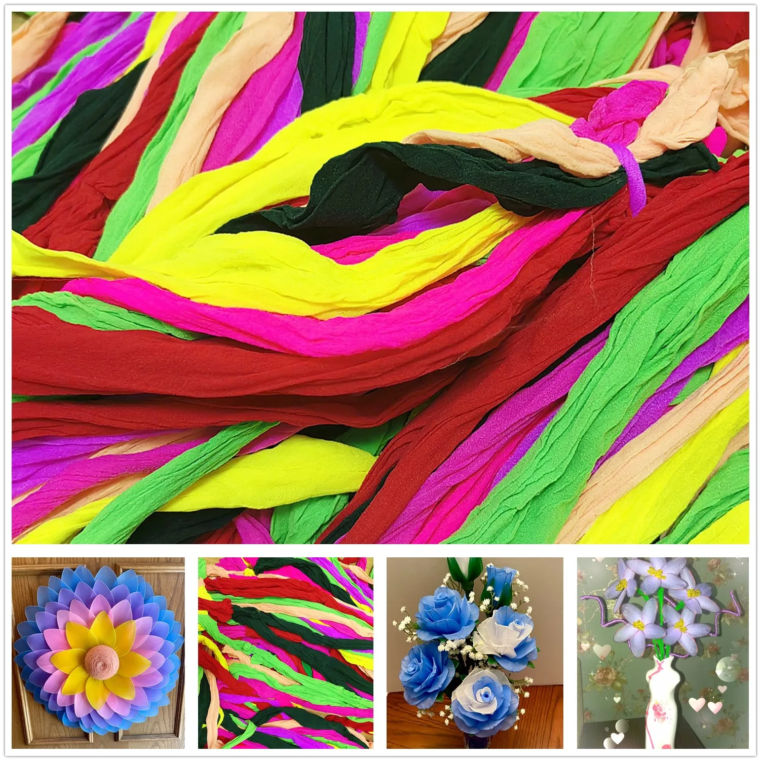 5pcs Flores Artificiales Nylon Stocking Silk Flowers for DIY Craft Home ...