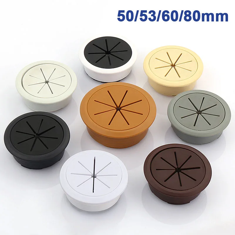 50-53-60-80mm-Desk-Wire-Hole-Cover-ABS-Plastic-Round-Cable-Box-Computer ...