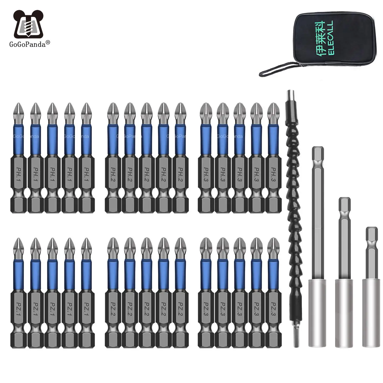 35Pcs-Lot-50mm-GCr15-Pozidrive-Bits-Hex-Shanked-Anti-Slip-Screwdriver ...