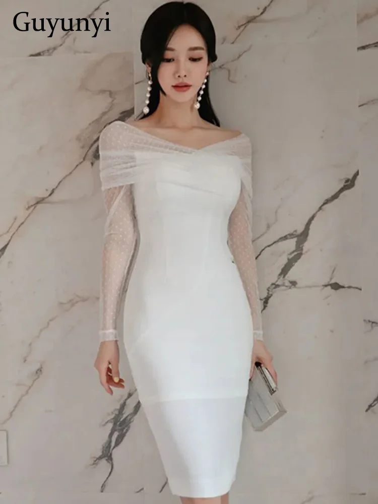 Elegant-Office-Lady-Dress-Summer-White-Lace-Sexy-Off-Shoulder-Slash ...