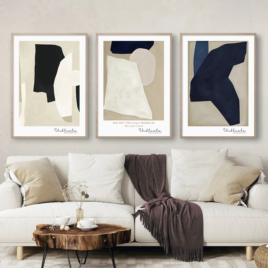 Abstracto do vintage geométrico bege preto cartazes pintura da lona parede arte impressão fotos ...