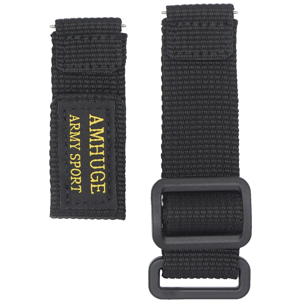 AMHUGE-Hook-Loop-MilitaryStyle-Watch-Band-Nylon-Strap-Length-Adjustable ...