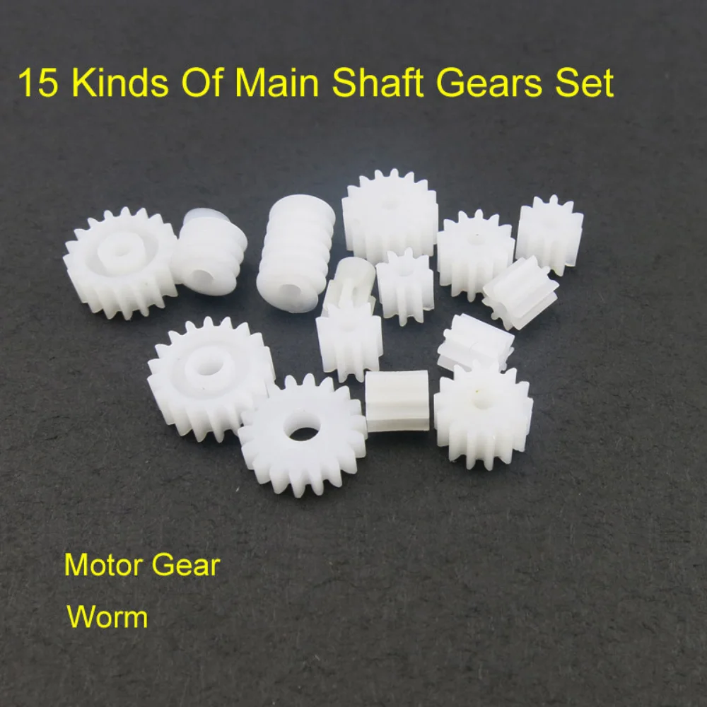 15 Kinds Plastic Gear Set 0.5M Modulus Gear Package 1mm/1.5mm/2mm Shaft ...