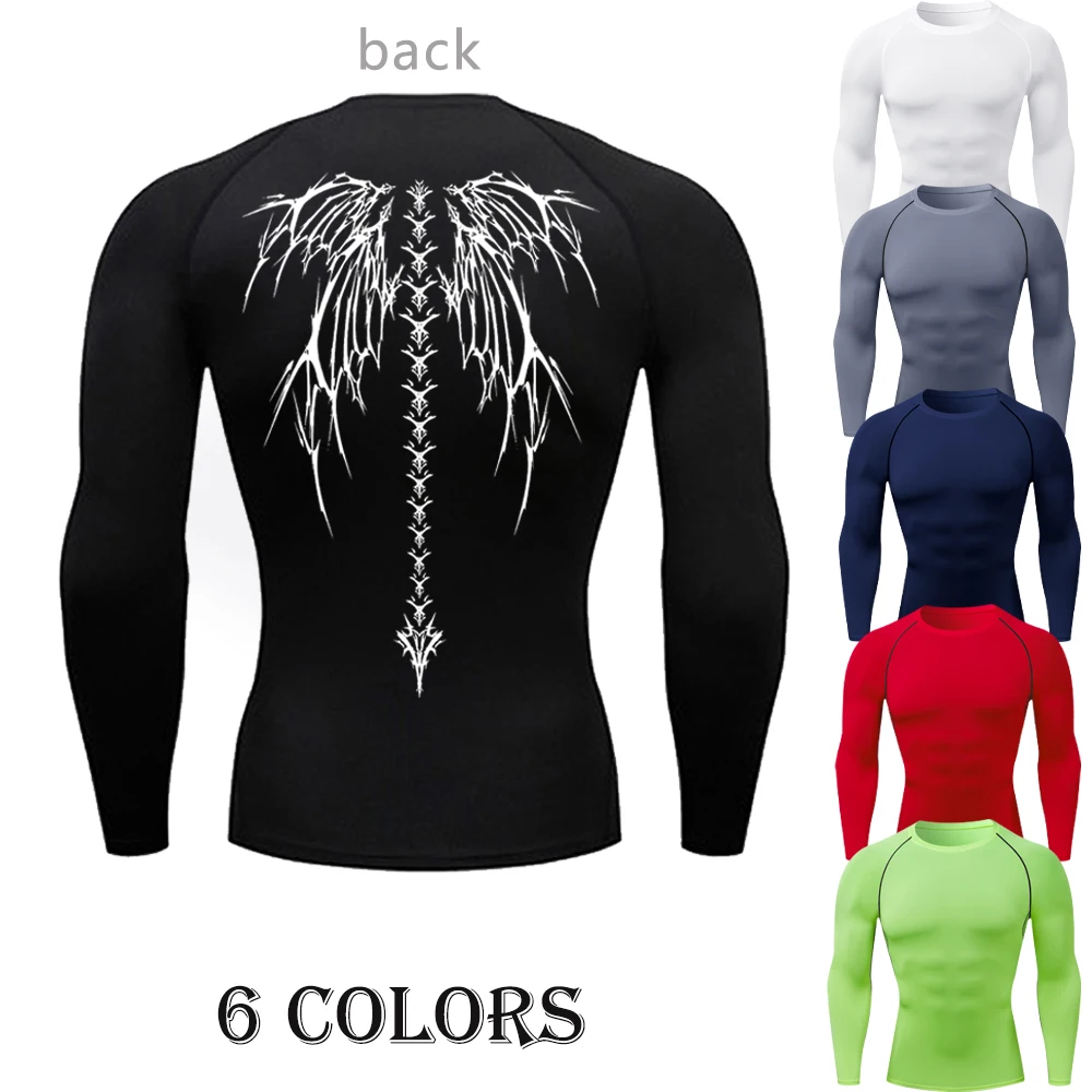 Men's Rash Guard Y2K Compression Shirts for Men Fitness Quick Dry ...